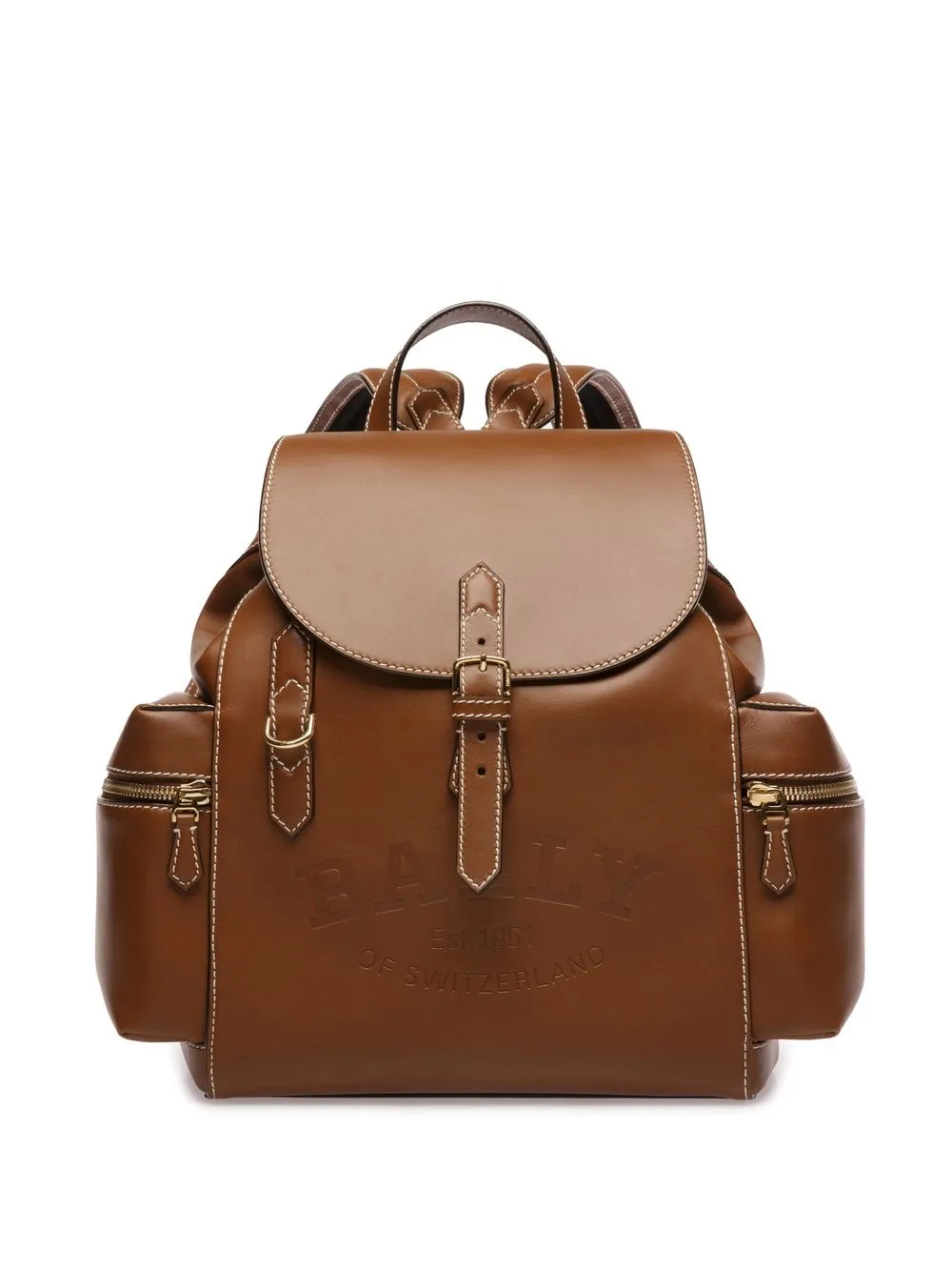 Bally Cliford Logo-debossed Leather Backpack In White | ModeSens