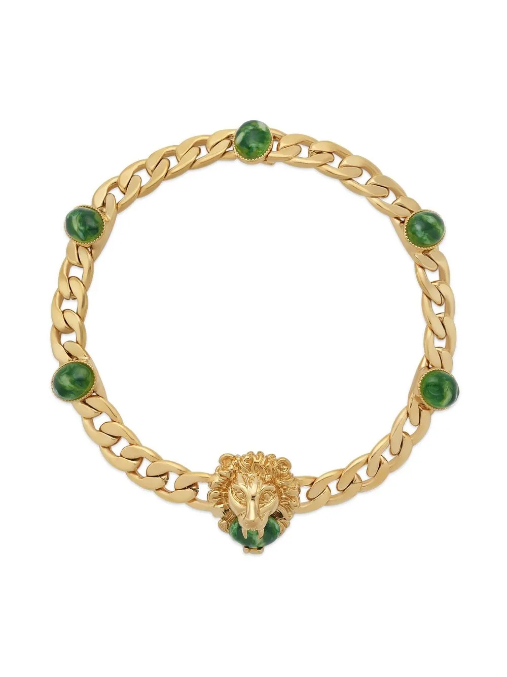 Gucci Lion Head Chain Choker Necklace In Gold | ModeSens