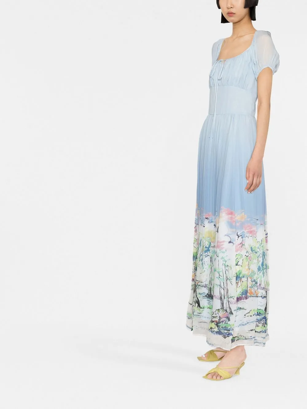 Polo Ralph Lauren Landscape-print Maxi Dress In Blau | ModeSens