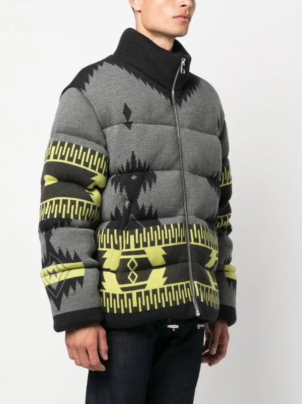 Alanui icon jacquard wool down jacket - coolerinsights.com
