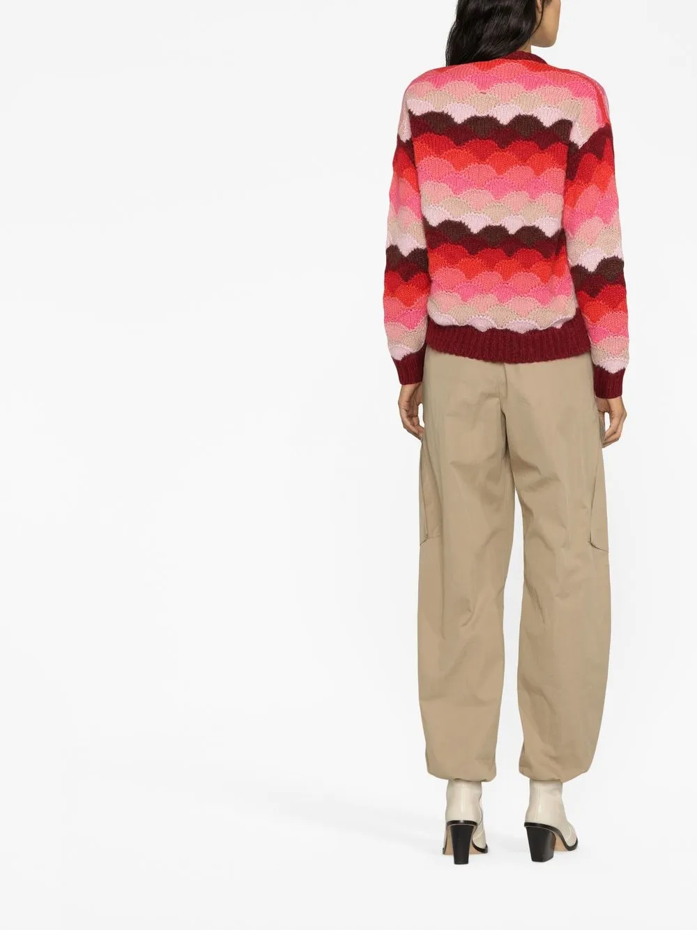 Alanui Under The Northern Sky Wave Motif Jumper | Red | FARFETCH