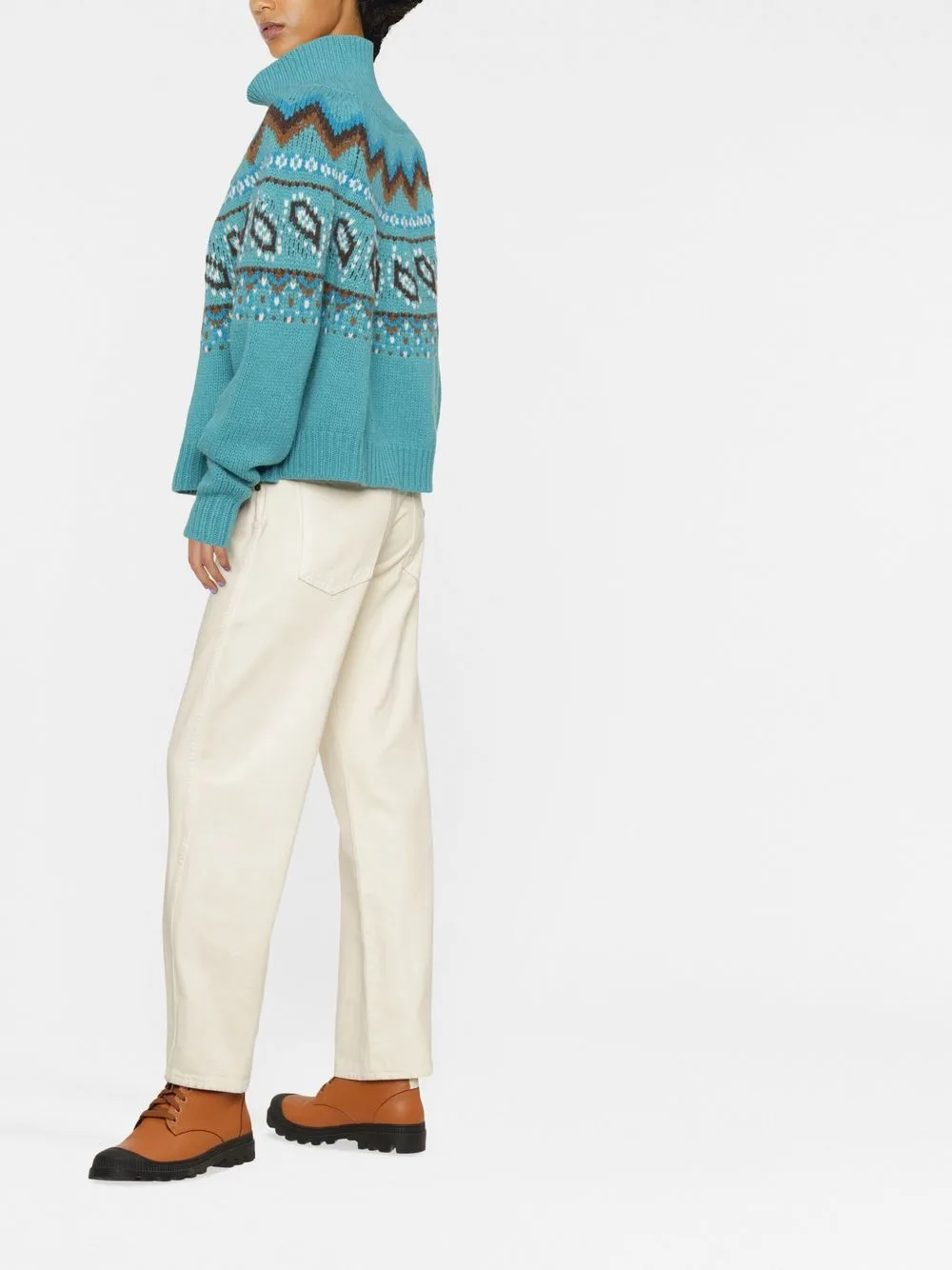 Alanui Virgin Wool Jacquard high-neck Jumper - Farfetch