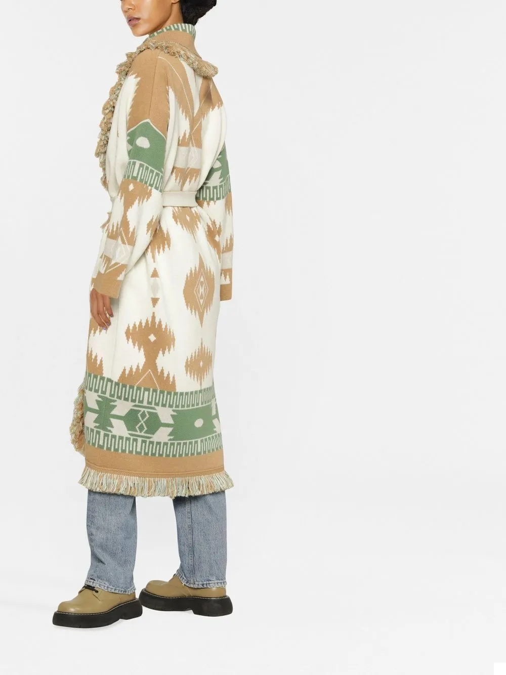 Alanui tied-waist Virgin Wool cardi-coat | Neutrals | FARFETCH