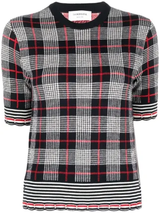 Thom Browne check-pattern Knit Top - Farfetch