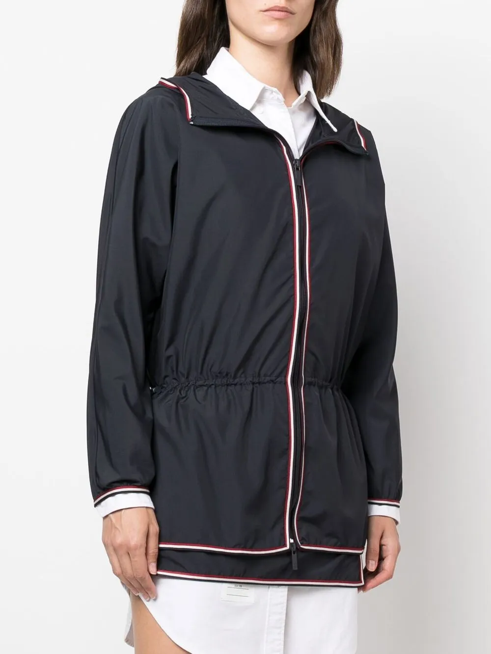 Thom Browne Drawstring Hooded Jacket | Blue | FARFETCH