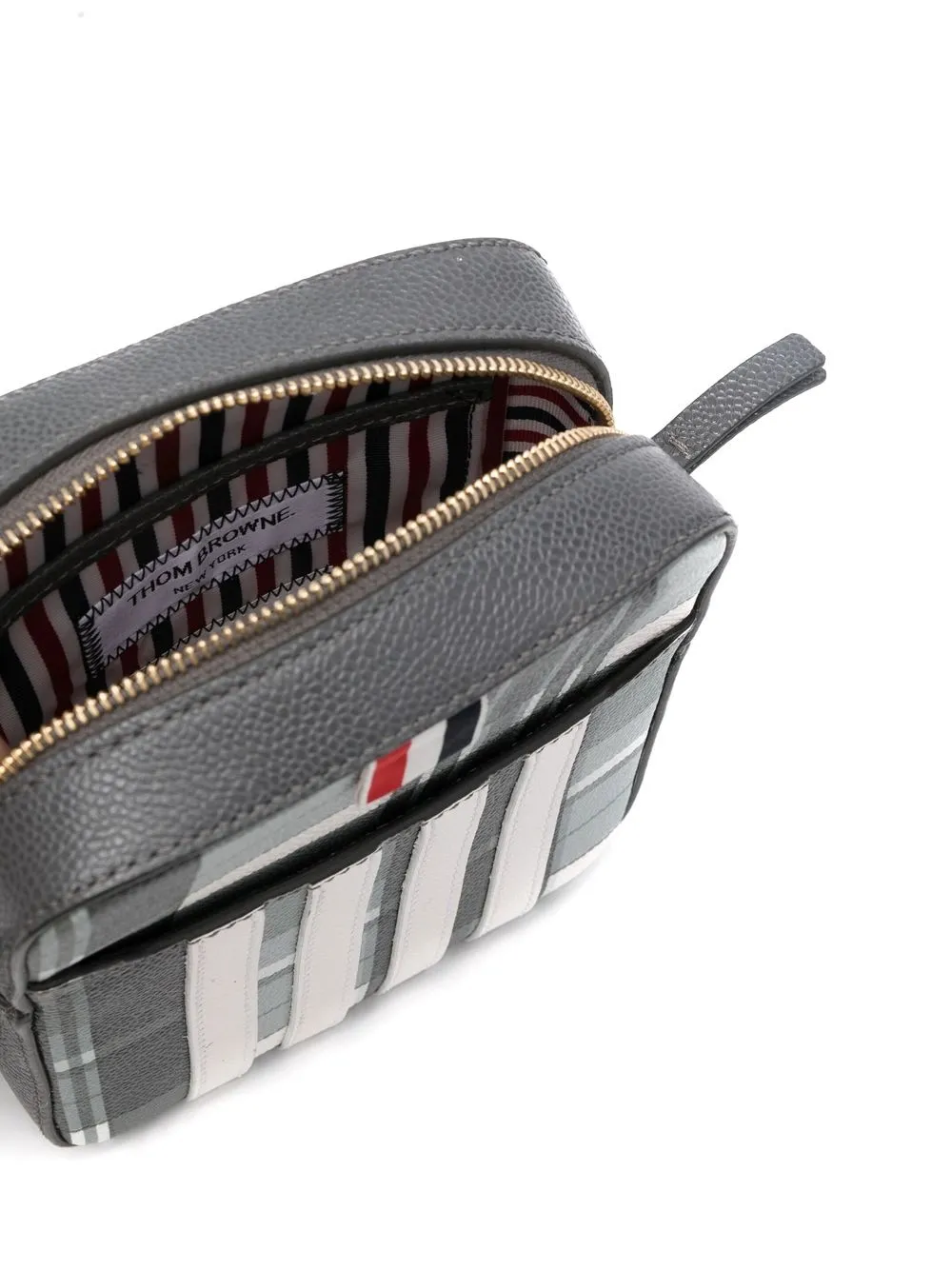 Thom Browne check-print Messenger Bag | Grey | FARFETCH UK