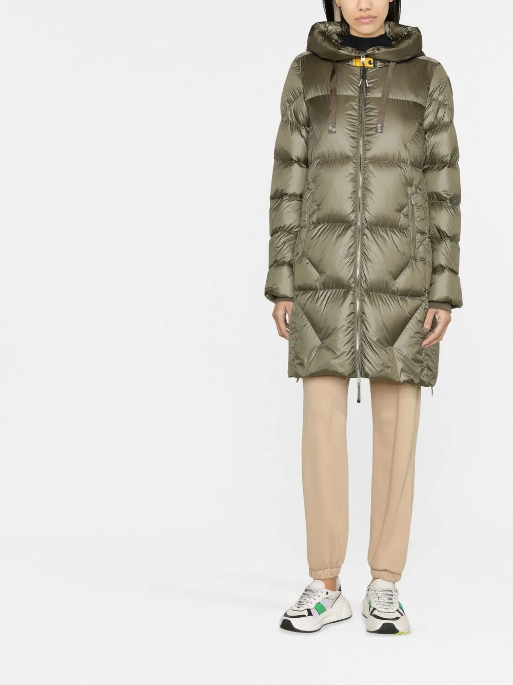 Parajumpers Hooded Feather Down Coat In Green | ModeSens