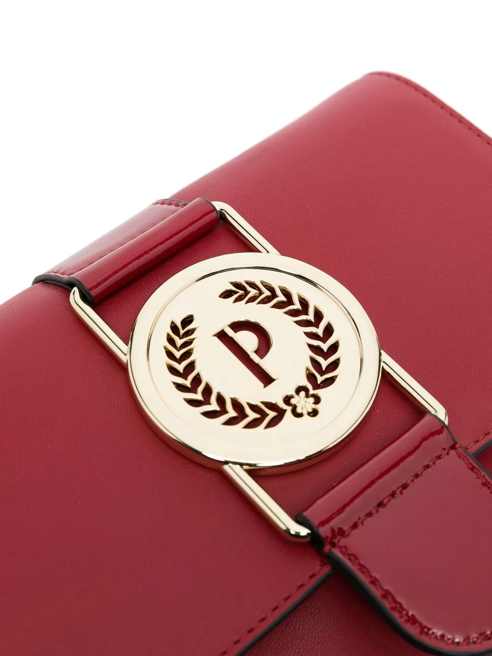 Pollini Logo-plaque Crossbody Bag In Red | ModeSens