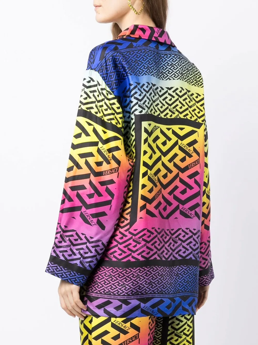 Versace Greca gradient-print Silk Shirt - Farfetch