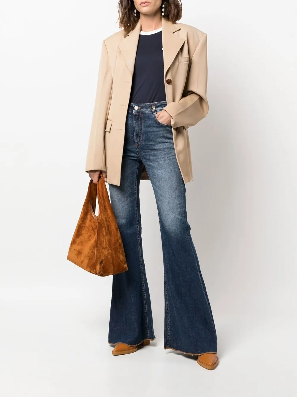 Dorothee Schumacher Stonewashed organic-cotton Flared Jeans - Farfetch