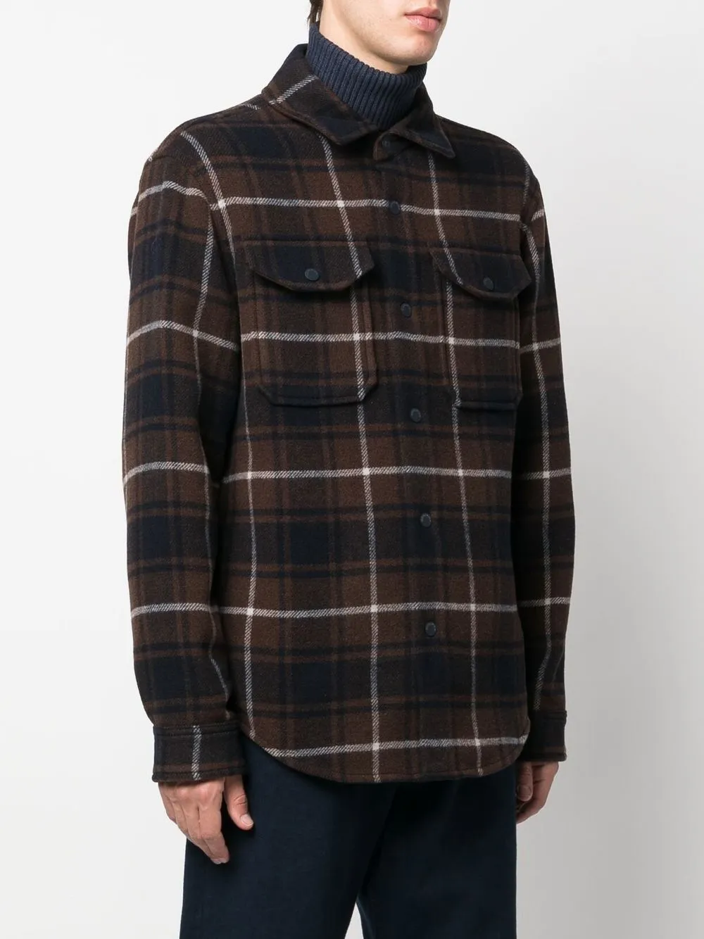 Woolrich plaid-check Shirt Jacket | Brown | FARFETCH UK