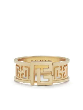 Balmain 18kt Yellow Gold Labyrinth Frieze Ring | Gold | FARFETCH UK