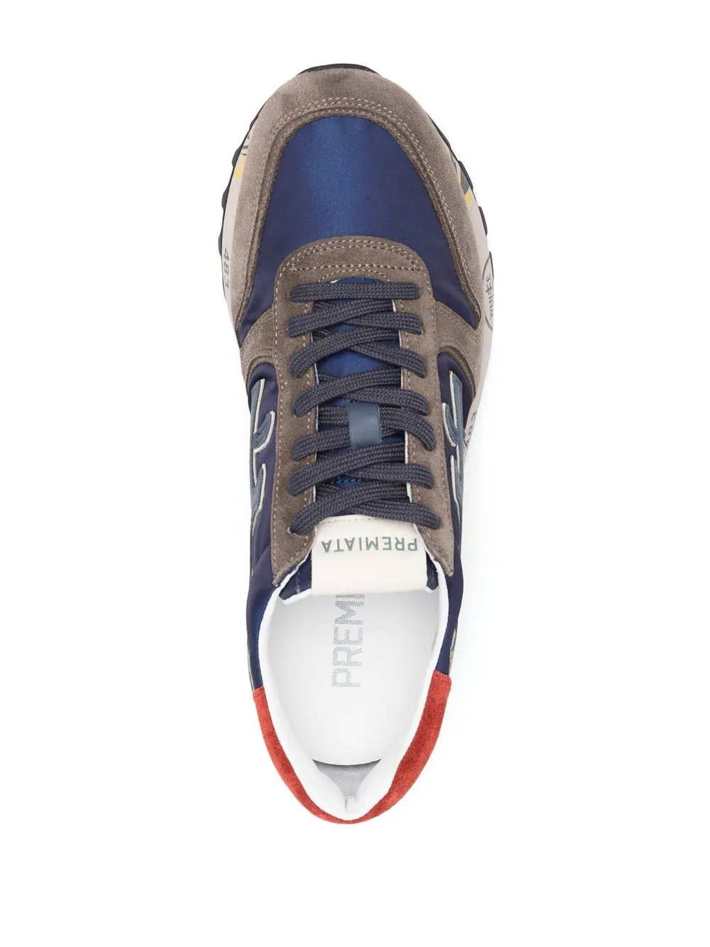 Premiata Sneaker Mick In Suede Verde Militare E Tessuto Blu In ...