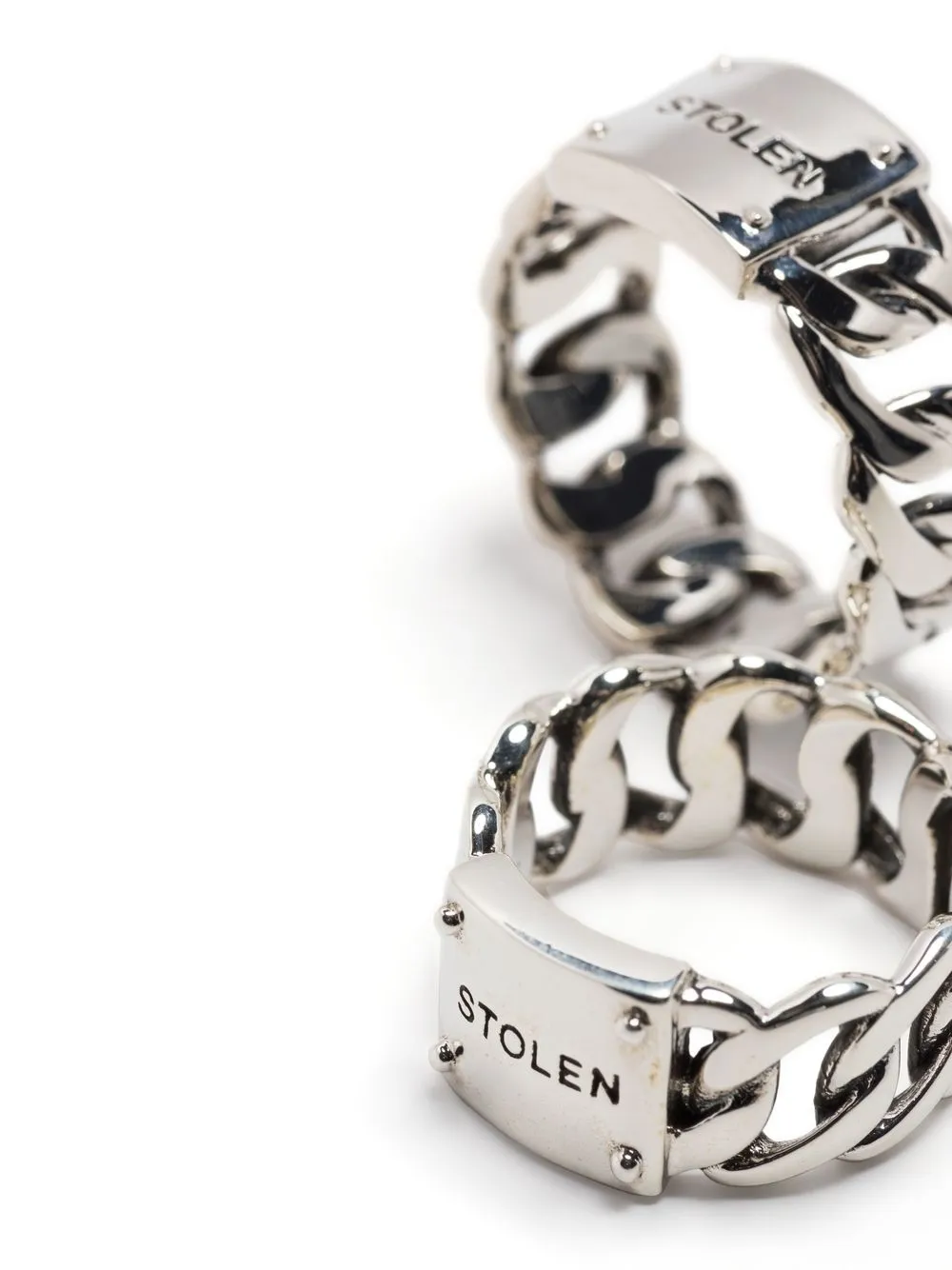 Stolen Girlfriends Club Engraved curb-chain Ring | Silver | FARFETCH UK