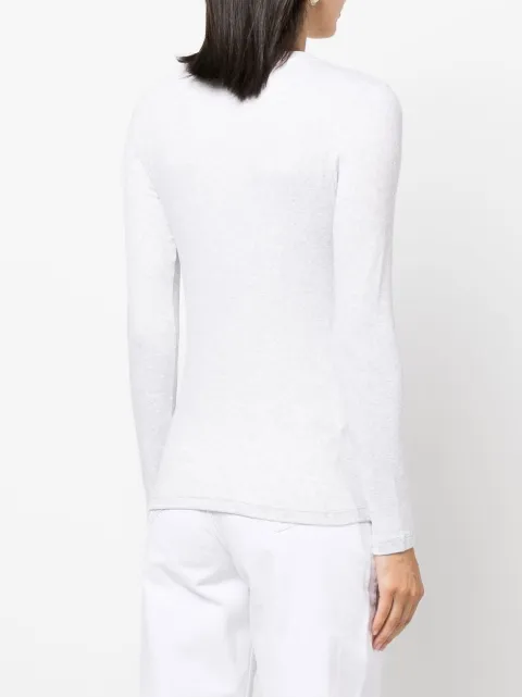 Peserico contrasting-trim long-sleeved Top - Farfetch
