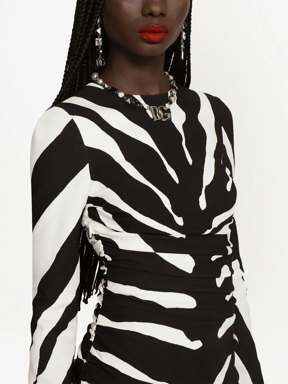 Dolce & Gabbana zebra-print long-sleeve Dress - Farfetch