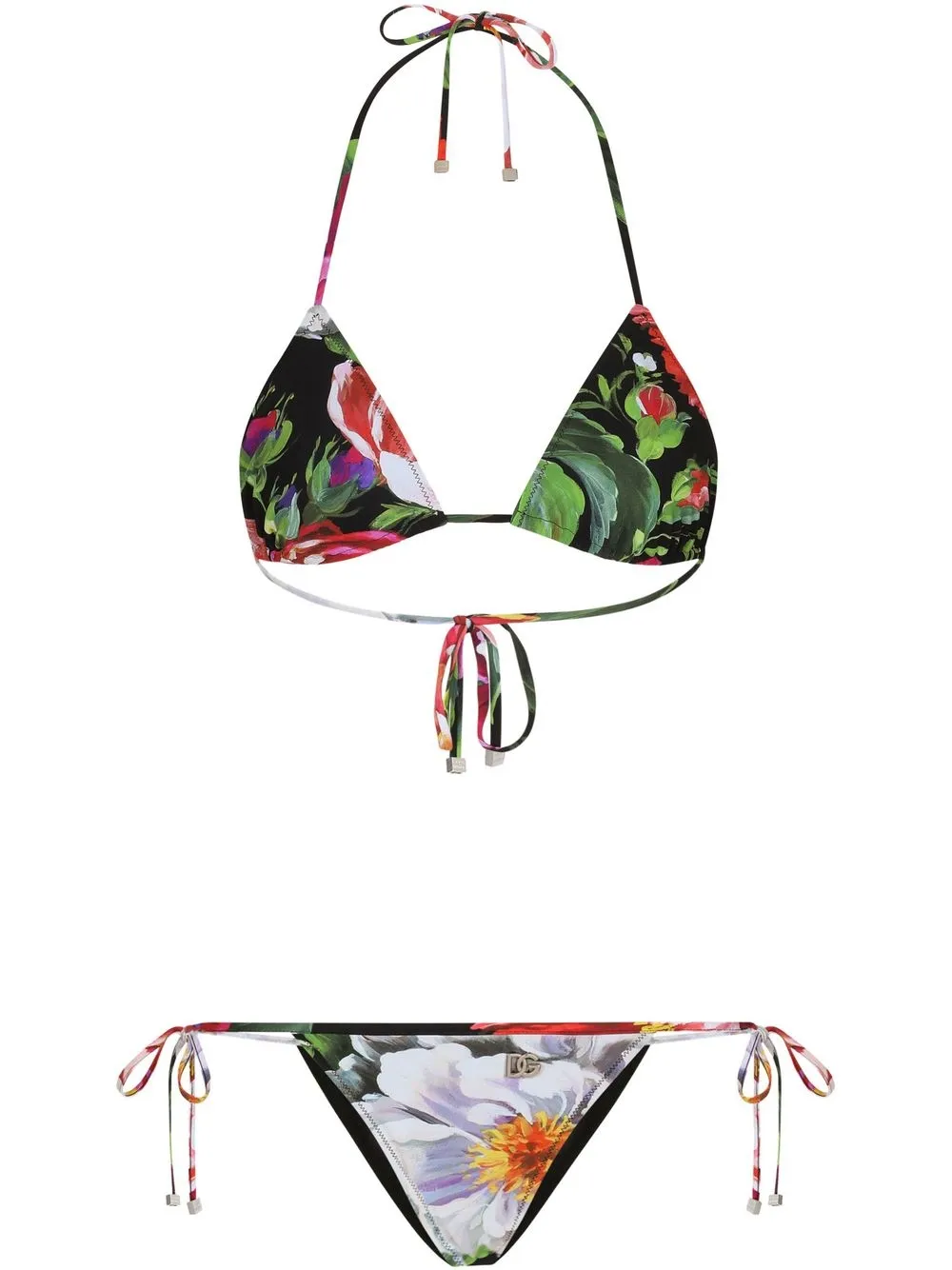 Dolce And Gabbana Floral Print Triangle Bikini Farfetch