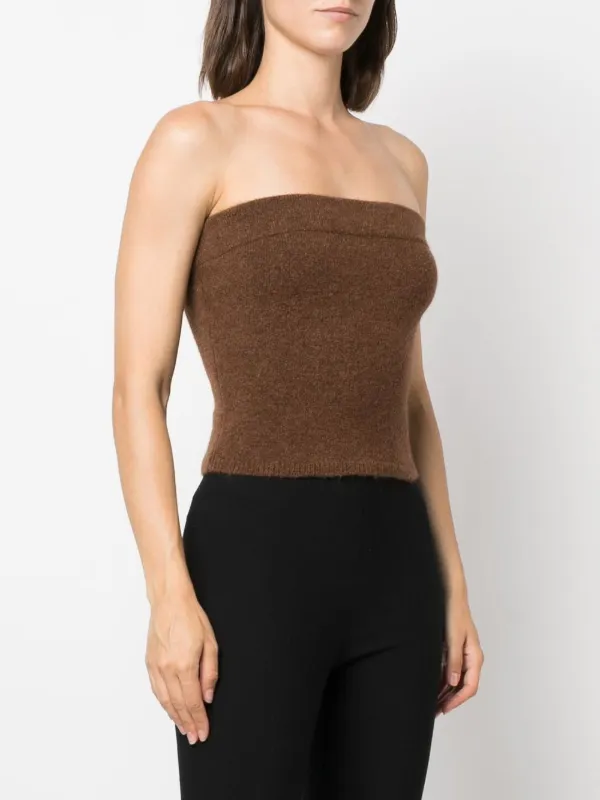 Brown Strapless Top