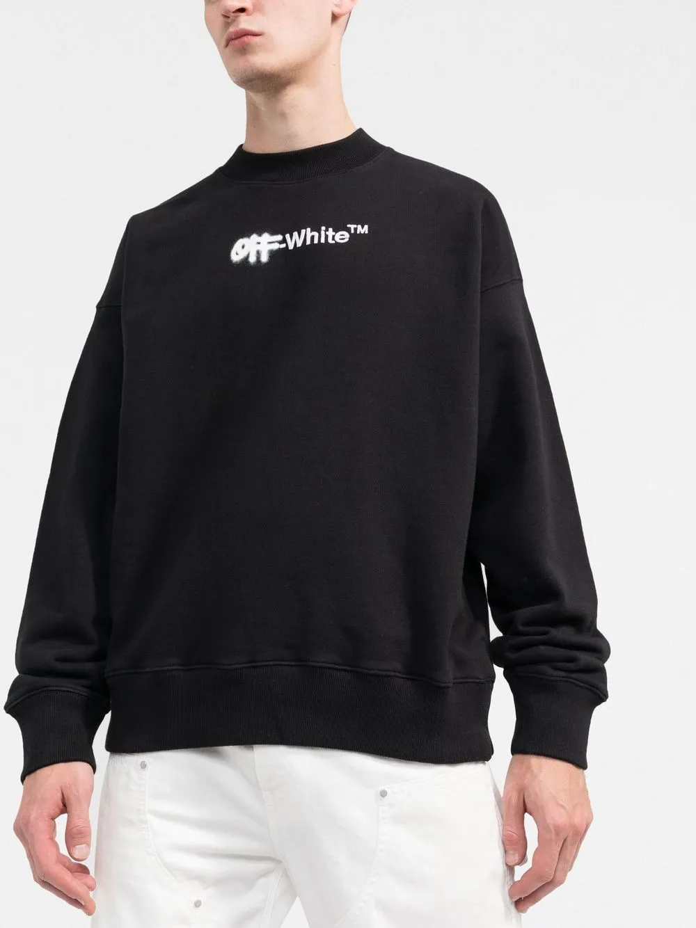 Off-White Embroidered Logo crew-neck Sweatshirt - Farfetch