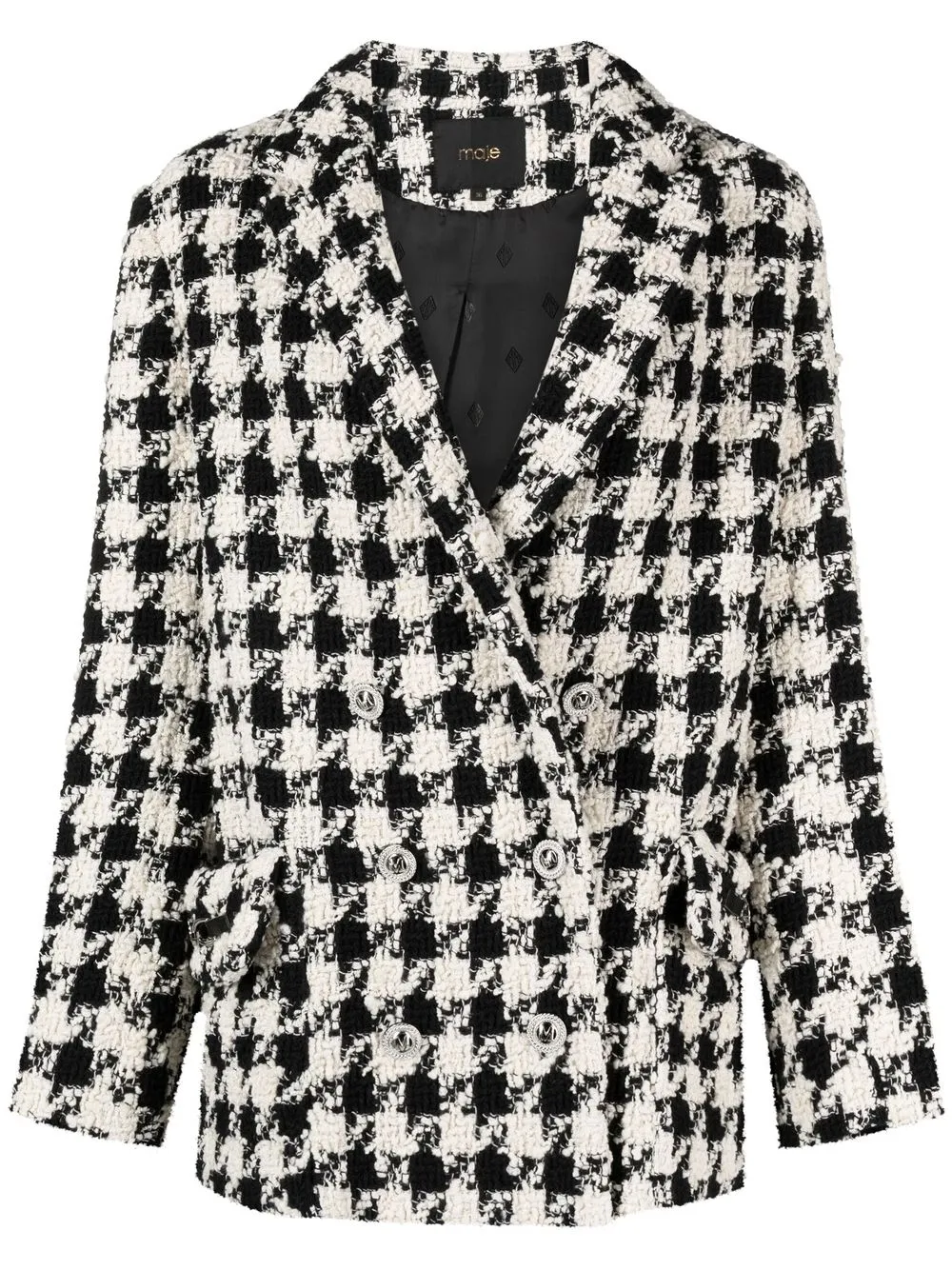 Maje Double breasted Tweed Blazer Farfetch
