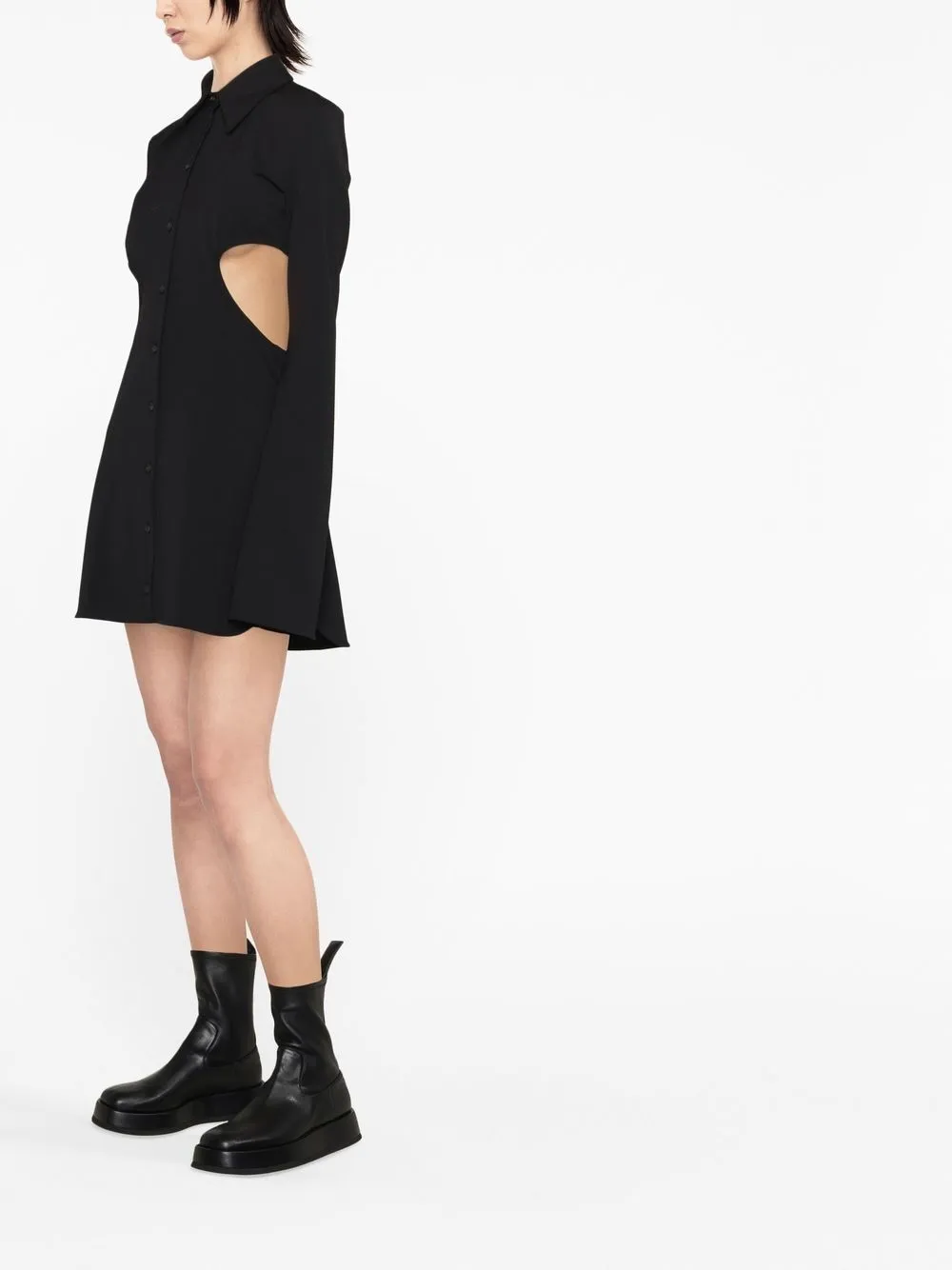 AMBUSH cut-out Shirt Dress | Black | FARFETCH