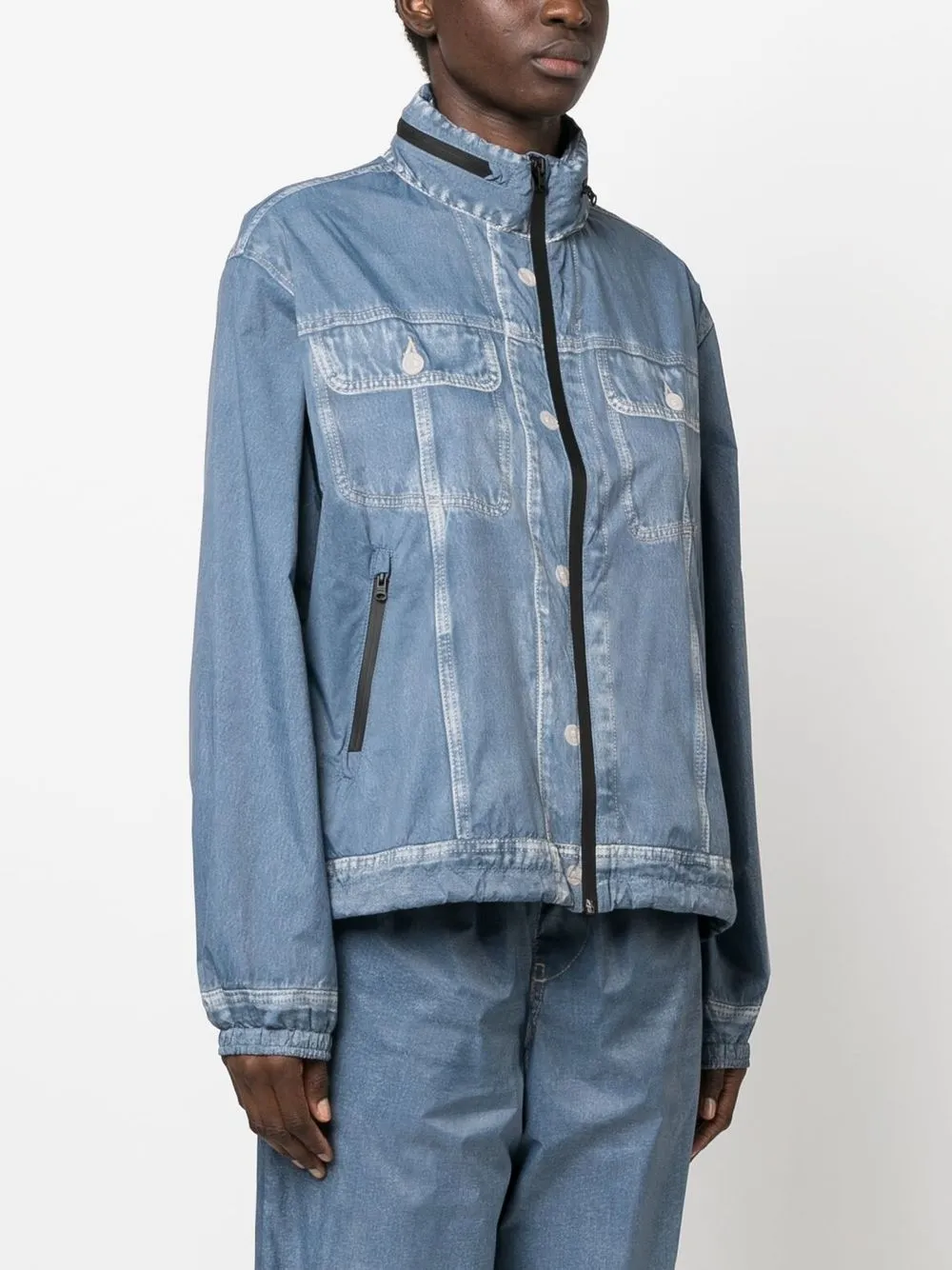Diesel Zip-front Patterned Jacket In Blue | ModeSens