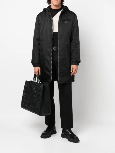 Prada triangle-logo zip-up Parka - Farfetch