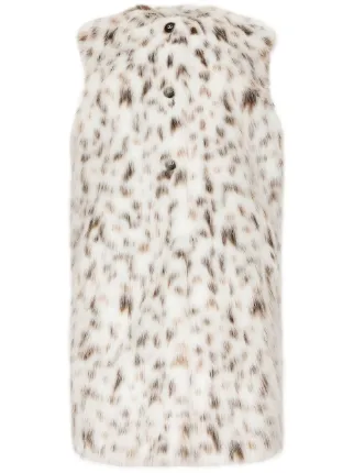 Dolce & Gabbana Leopard Print faux-fur Gilet | White | FARFETCH LT