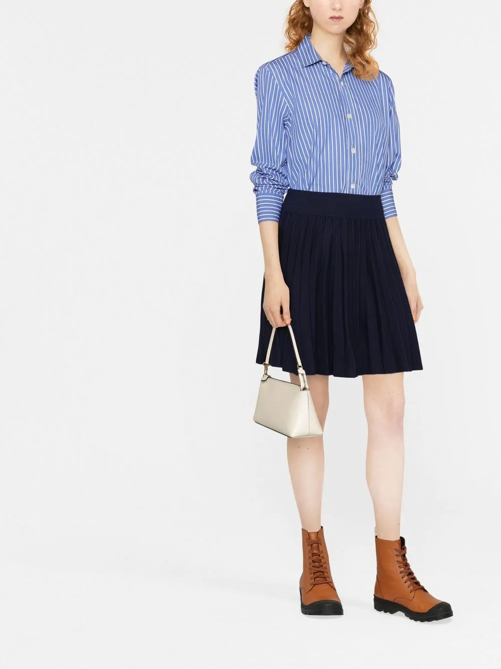Polo Ralph Lauren Pleated Wool Skirt In Blau | ModeSens