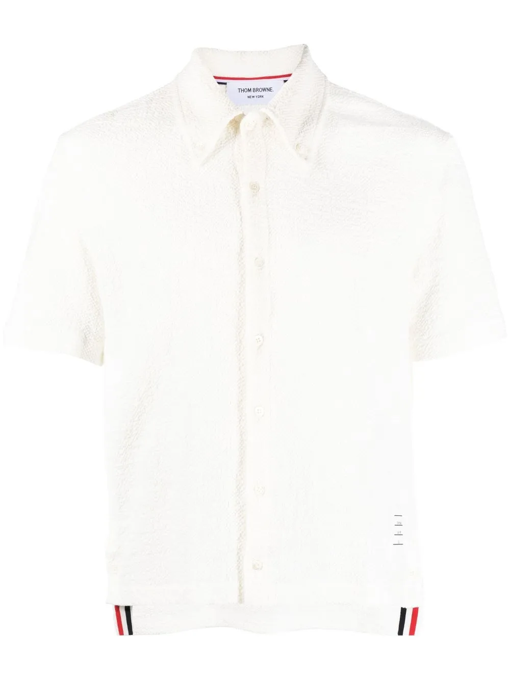 Thom Browne Tweed Short-sleeve Polo Shirt In White | ModeSens