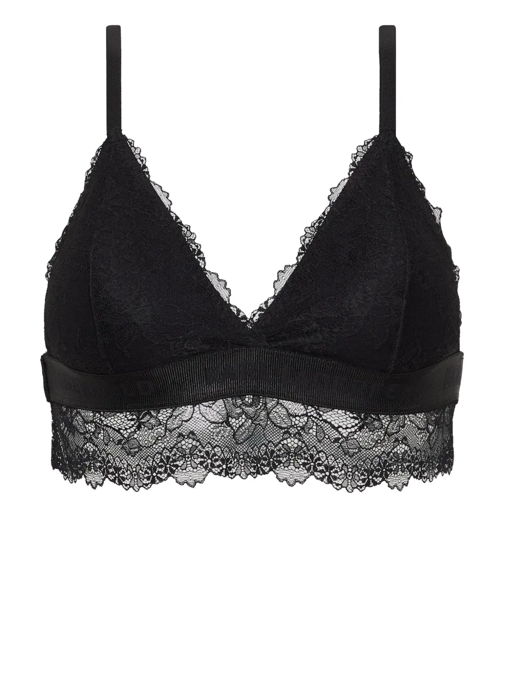 Karl Lagerfeld Padded Lace Triangle Bra | Black | FARFETCH UK