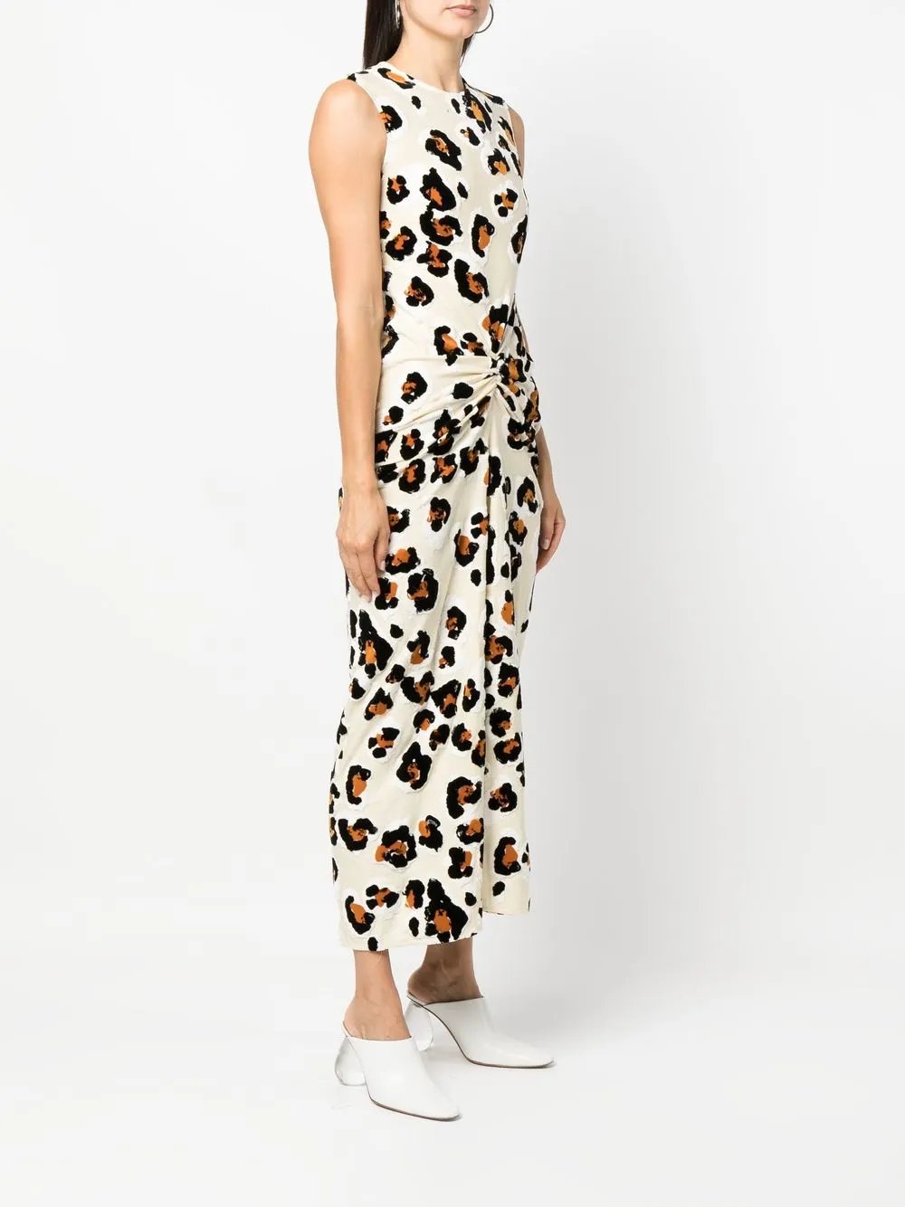 Marni leopard-print twist-detail Dress - Farfetch