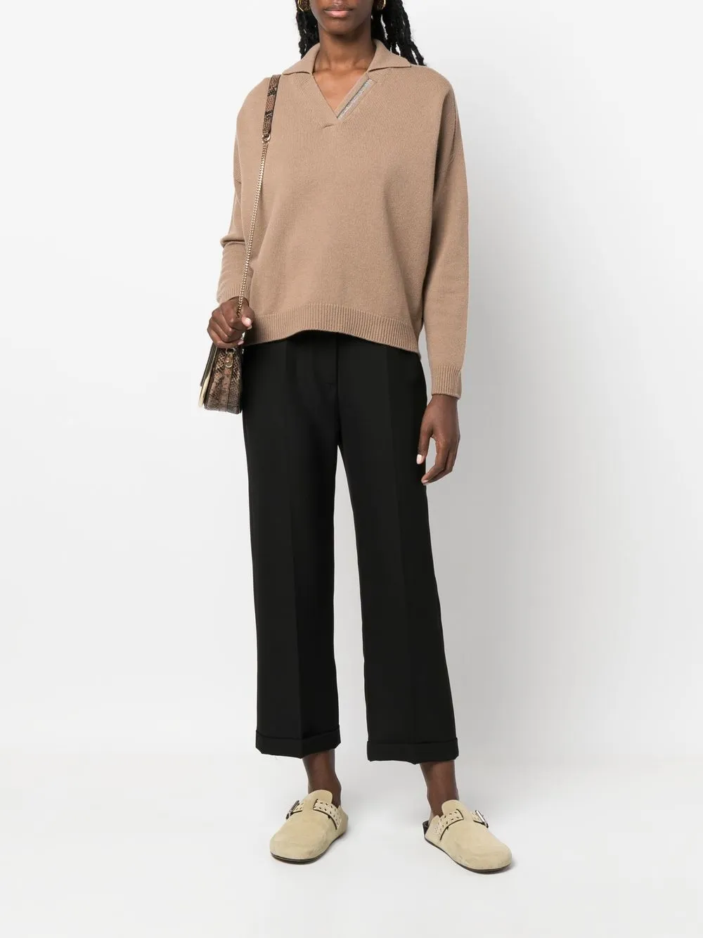 Peserico long-sleeve Knitted Polo Top - Farfetch