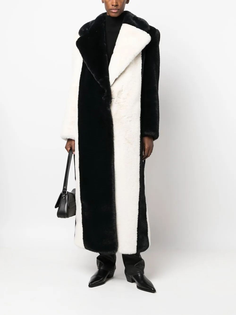 Rotate Birger Christensen Women's Colorblocked Faux-fur Coat In Black ...