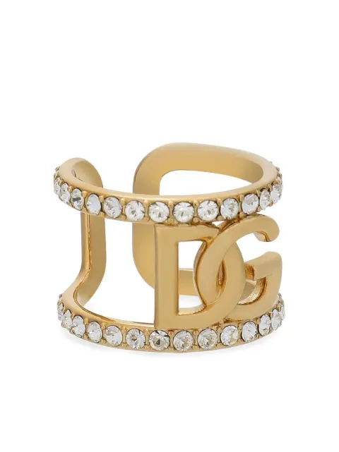 Dolce & Gabbana Anello Con Strass e Logo DG - Farfetch