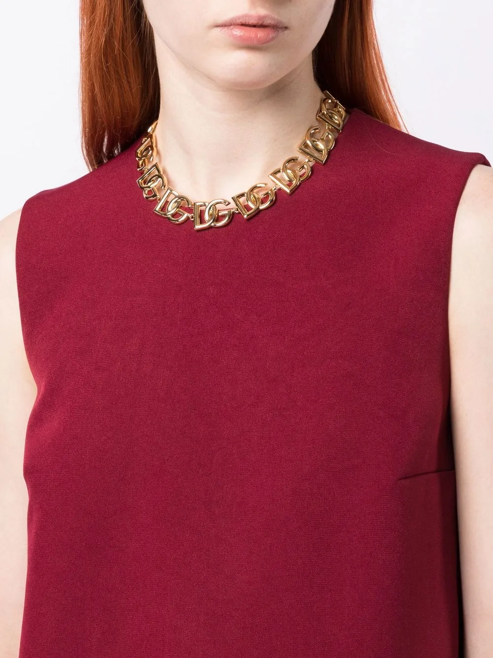 Dolce Gabbana Logo Choker Necklace Gold FARFETCH