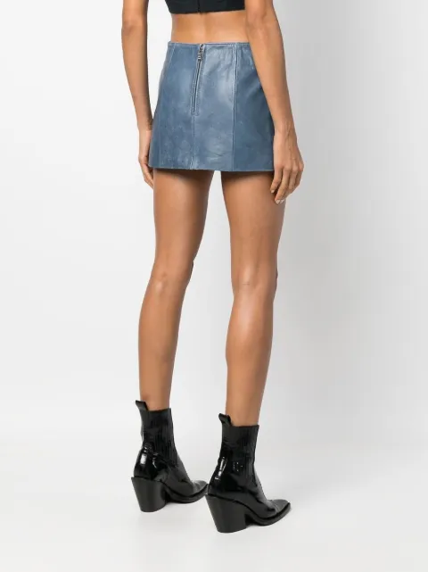 Manokhi low-rise Leather Mini Skirt - Farfetch