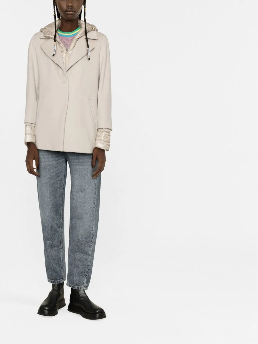 Herno layered-effect Short Cropped Jacket - Farfetch