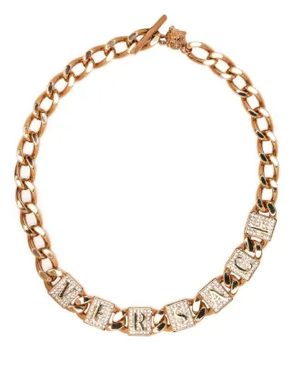 Versace Versace Tiles crystal-embellished Choker Necklace | Gold ...