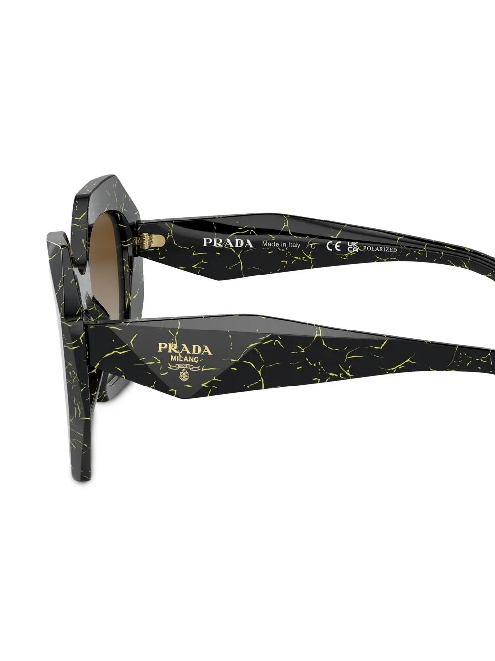 Prada Eyewear marble-print Logo Sunglasses | Black | FARFETCH