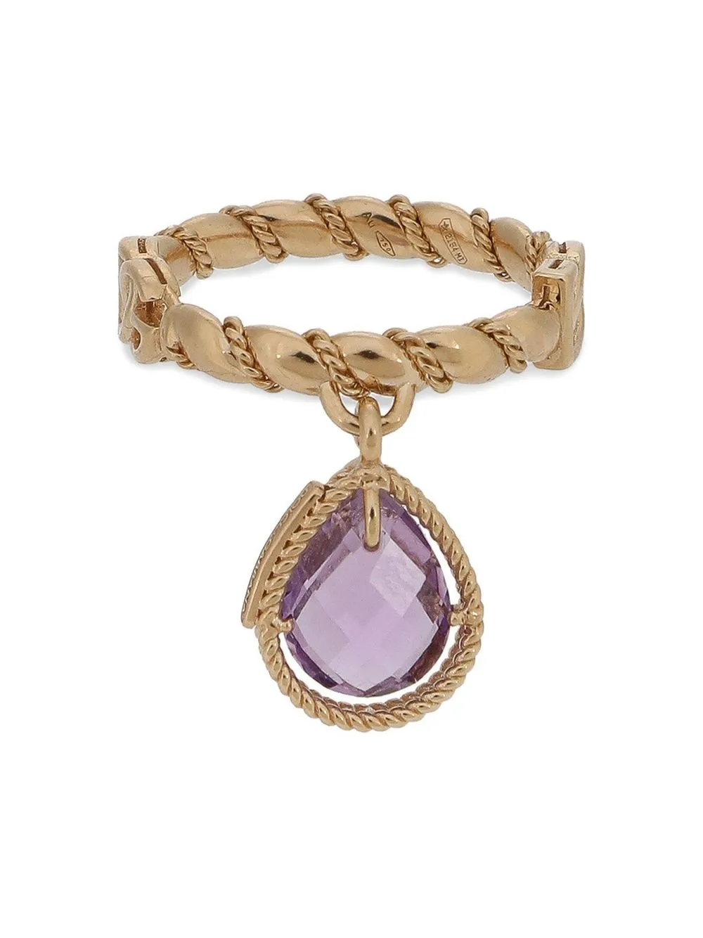 Dolce & Gabbana 18kt Yellow Gold Amethyst drop-design Ring | Gold ...