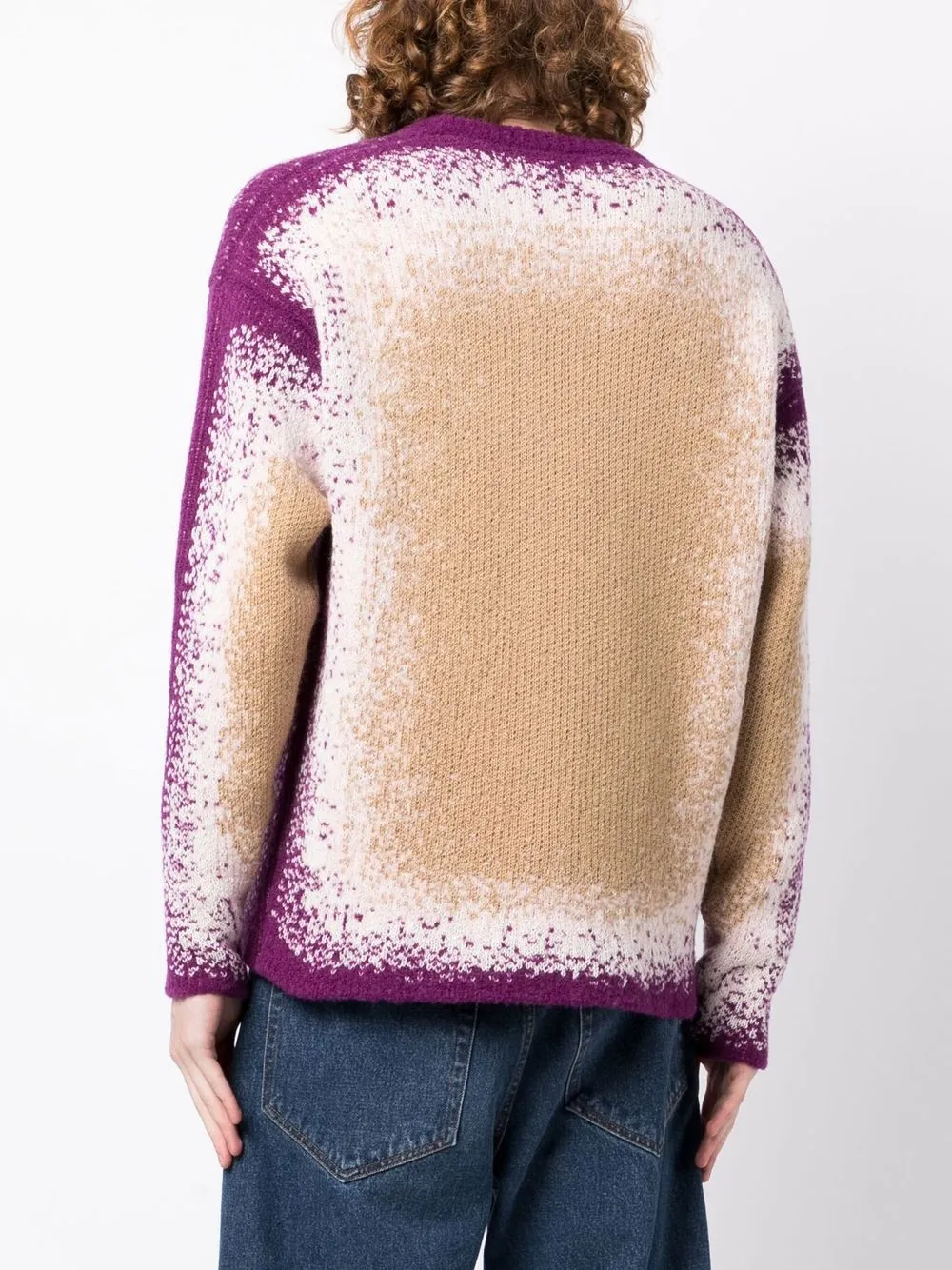 Y/project Spray-effect Waffle-knitted Sweater In Purple Beige | ModeSens