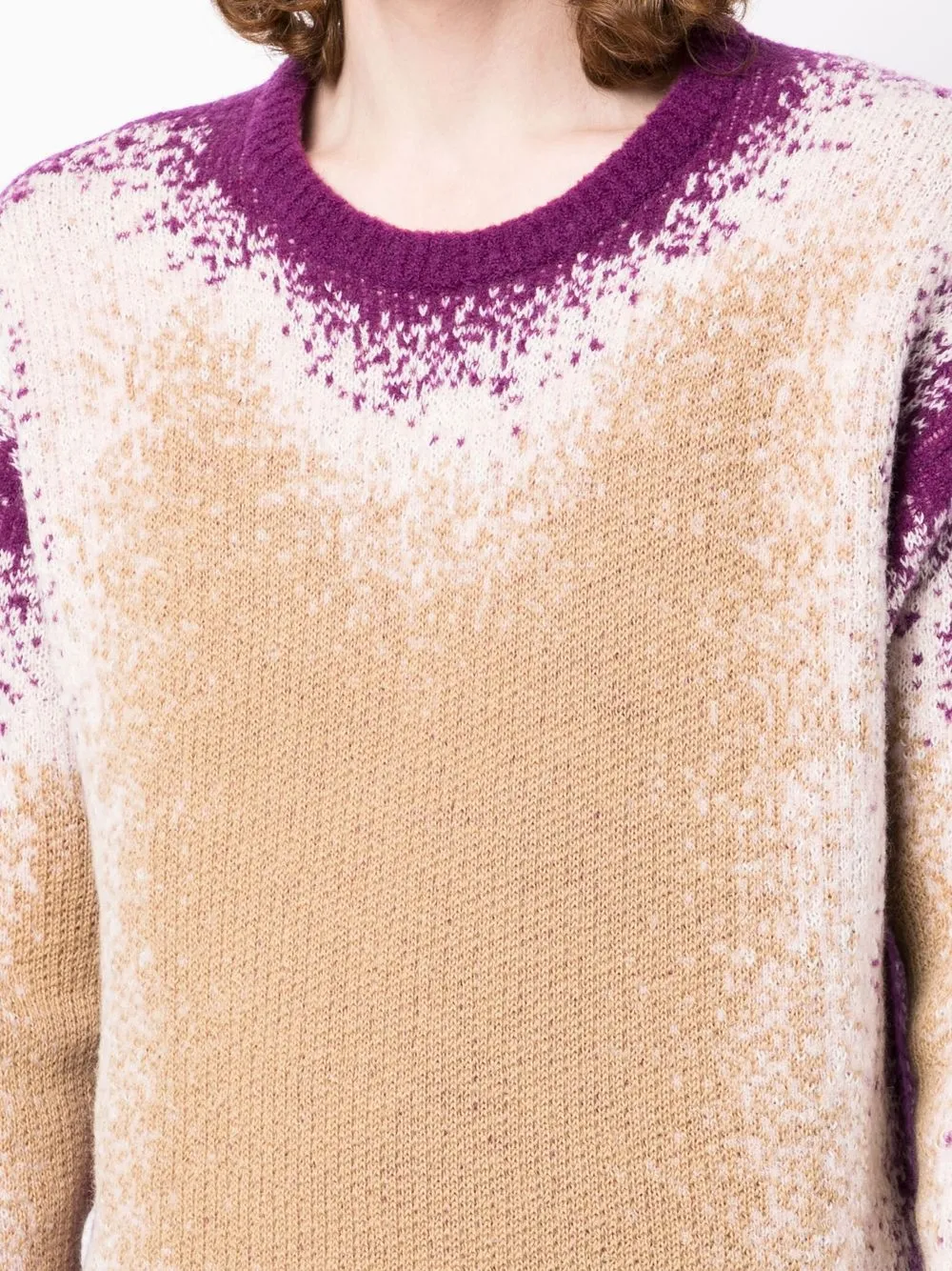 Y/project Spray-effect Waffle-knitted Sweater In Purple Beige | ModeSens