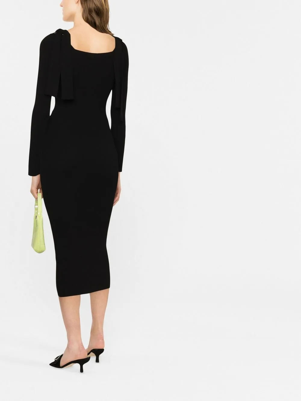 Red Valentino Square Neck Knitted Midi Dress Farfetch