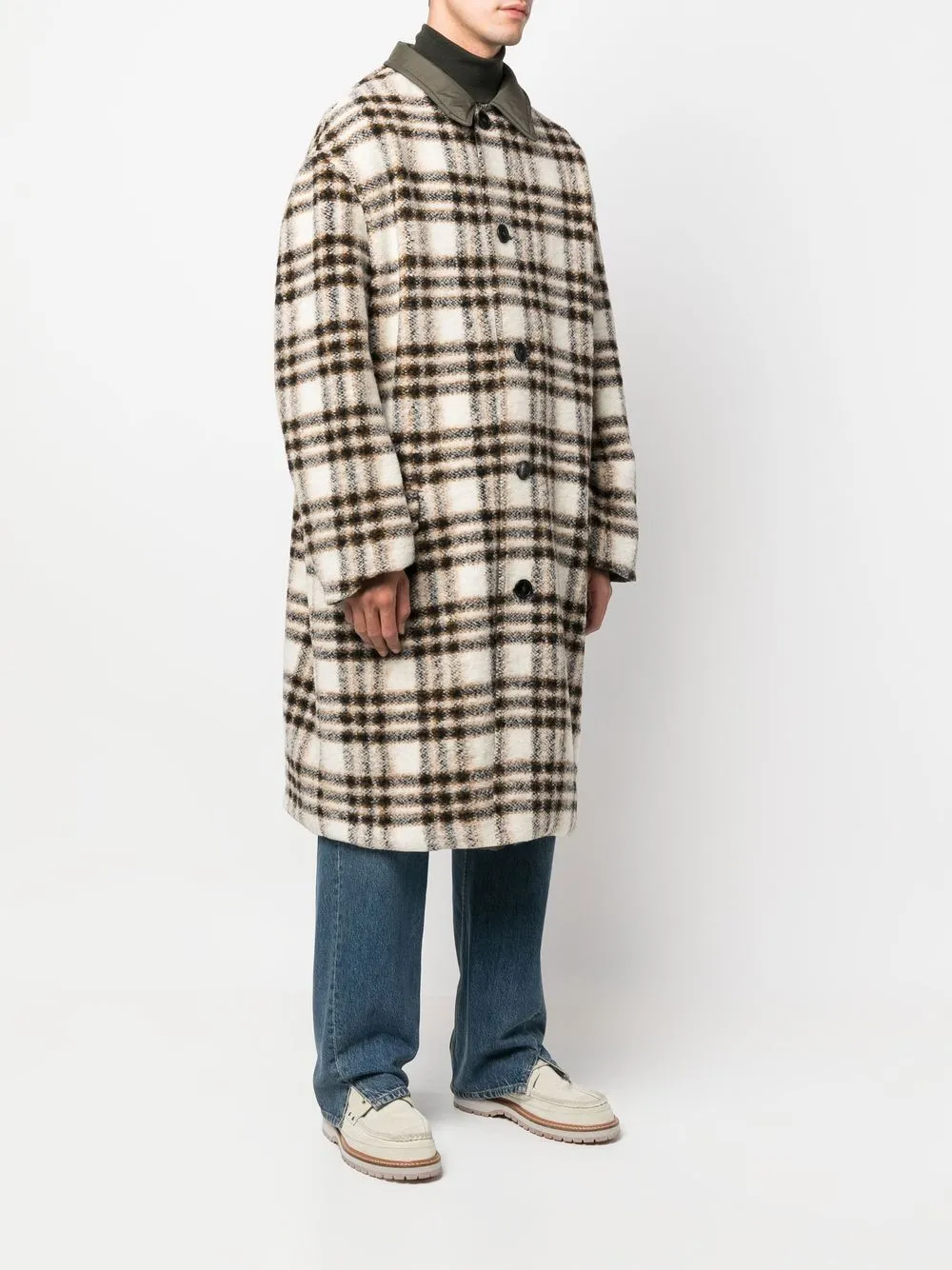 MARANT check-pattern single-breasted Coat | Neutrals | FARFETCH