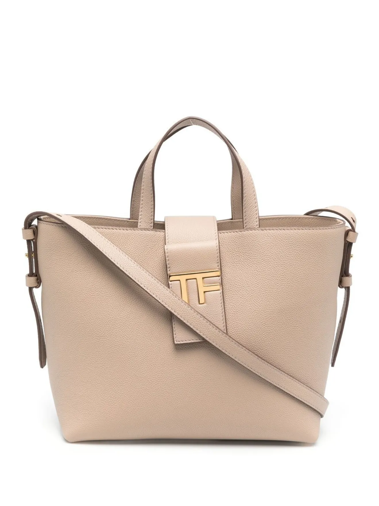 TOM FORD logo-plaque tote bag neutrals | MODES