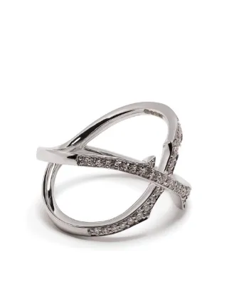 Stephen Webster 18kt White Gold Stem Crossover Diamond Ring | Silver ...