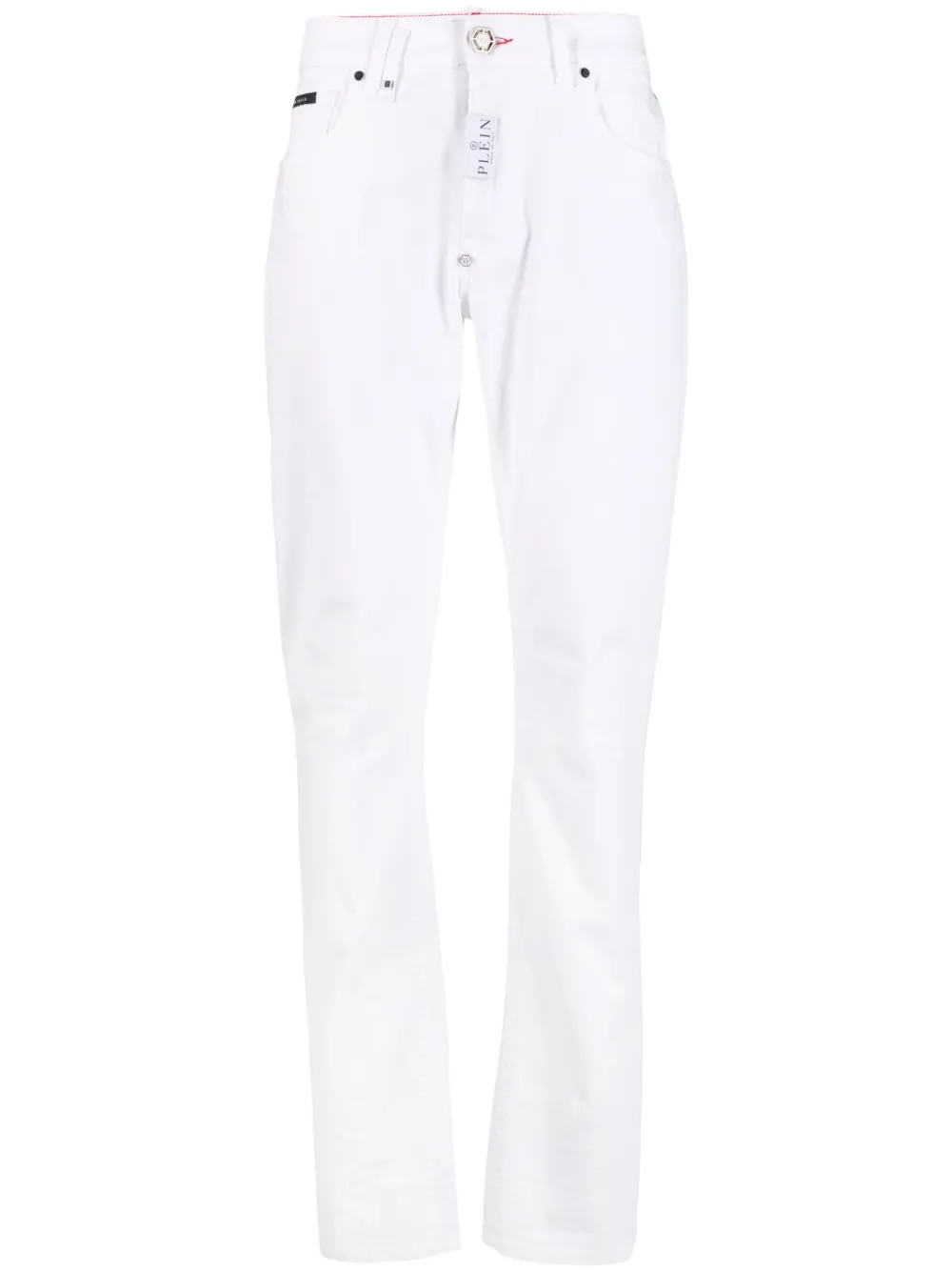 Philipp Plein Logo plaque Slim cut Jeans Farfetch