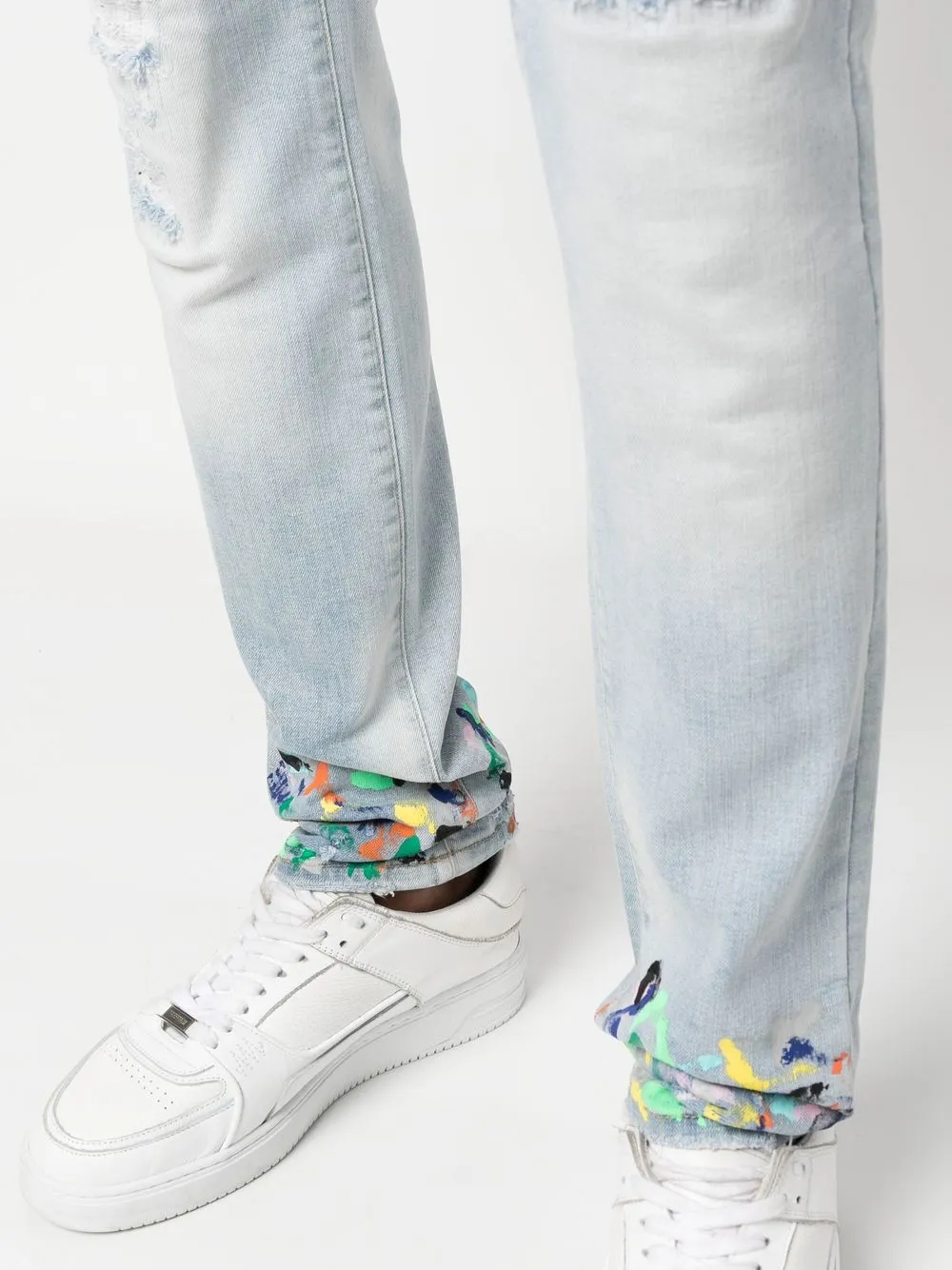 Philipp Plein Paint Splatter Straight Jeans | Blue | FARFETCH