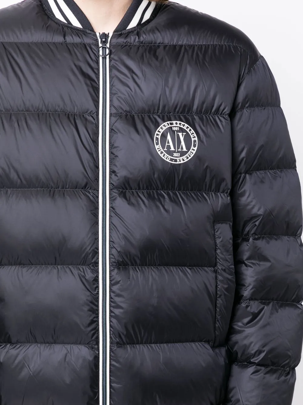 Armani Exchange Logo Padded Jacket In Blau | ModeSens